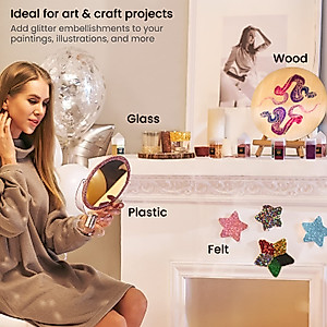 Arteza Fine Glitter, Set of 6, Metallic Glitter for Resin in 1.5-oz Bottles, Arts and Crafts Supplies for Art Class, After-School Programs, and Holiday Craft Projects