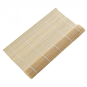 GARASANI 2 Pack Bamboo Gimbap Sushi Making Kit, 2 x Natural Bamboo Mat, 1 x Cooking Brush, 9.4" x 9.4" (Beige)