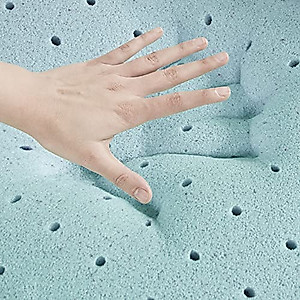 Sleep Philosophy Gel Infused Memory Foam Mattress Topper Luxurious All Season Enhanced Bed Support, Queen(3" Thick), Removable Cooling Cover