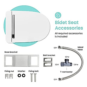 VOVO VB-4000SE Electric Smart Bidet Toilet Seat with Dryer, Heated Toilet Seat, Warm Water, Deodorization, LED, Full Stainless-steel Nozzle - White, Elongated