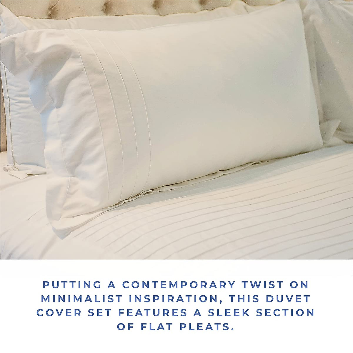 Kotton Culture Moroccan Streak Duvet Cover 3 Piece 100% Egyptian Cotton with Zipper & Corner Ties Breathable All Season 600 Thread Count Sateen Weave Comforter Cover (Cream, Queen)