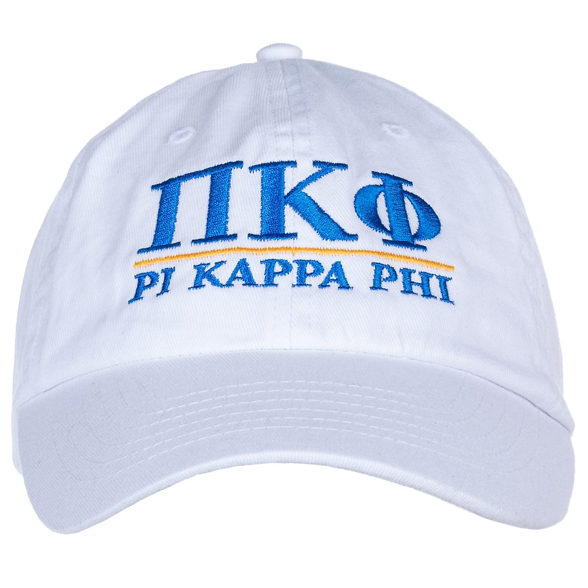 Ann Arbor T-shirt Co. Pi Kappa Phi | Classic Pi Kapp Fraternity Line PKP Baseball Rush Frat Hat Cap White