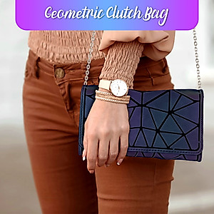 Reflective Crossbody Clutch/Luminous Shoulder Bag/Holographic Fashion Evening Handbag