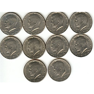 Kennedy Half Dollars 1971 thru 1976 P & D Mints 5 years 10 Coins