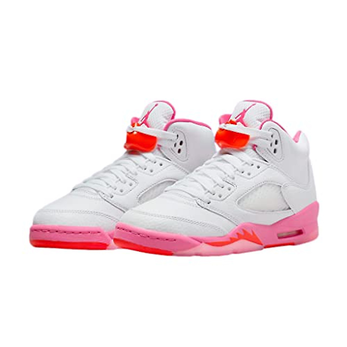 Jordan Boy's Jordan 5 Retro (Big Kid) White/Pinksicle/Safety Orange 5 Big Kid M