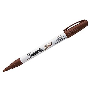 Sharpie Oil-Based Paint Marker, Fine Point, Brown Ink, Pack of 3