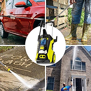mrliance Electric Pressure Washer 2.1 GPM Smart High Pressure Power Washer 1800W Powerful Cleaner Machine with Hose Reel, 4 Nozzles, Touch Screen 3 Gear Level,15 Level Pressure