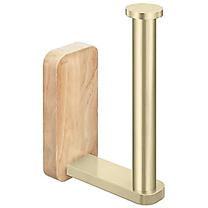 Gold Toilet Paper Holder Wall Mount, Bethom Wood Toilet Paper Roll Holder for Bathroom Washroom, RV, Rustic Farmhouse Style, Vertical or Horizontal Installations