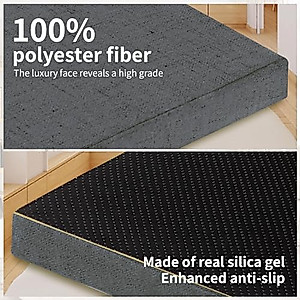 PNP FKJP 2 Pack 12 * 12 Inches Chairs Cushions, Non-Slip Dining Chair Pads Kitchen Chair Cushions(Dark Grey)