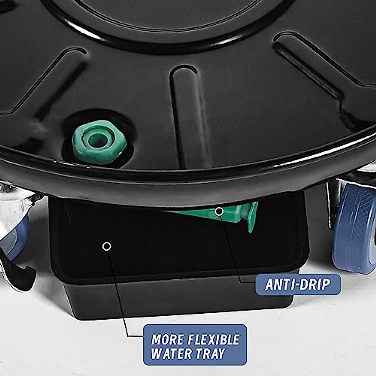 Choclaif Plant Caddy with Wheels - Heavy Duty Iron Plant Stand - Round Pot Trolley for Indoor and Outdoor - Built-in Drainage System - Durable and Easy Mobility(14IN, 3PACK)