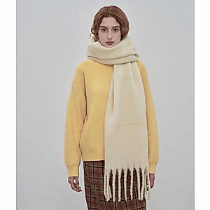 OUNIYA Premium Large Chunky Scarf Colorful Cashmere Feel Oversized Scarves Blanket Soft Big Wool Thick Winter Warm Women