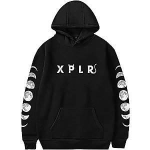 JJTOANE XP&LR Merch Hell Week 22 Cloud Hoodie Long Sleeve Sweatshirts Men Women's Pullover Sam and Colby Clothes (Black,M)