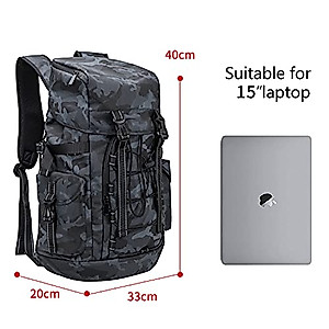 NOBLEMAN Hiking Backpack Travel Daypack with Rain Cover Lightweight Waterproof Outdoor Camping for Men Women (Blue)