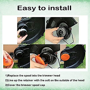 AF-100 Replacement Spool for Black and Decker String Trimmer Edger GH900 BESTA510 Weed Eater Spool Refills 30ft 0.065" Trimmer Line AF1003ZP, AF-100-3ZP, AF-100-BKP (12 Spools+ 2 Caps+2 Springs)