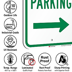 SmartSign - K-1921-EG-12x18-D2 "Visitor Parking" Sign with Right Arrow | 12" x 18" 3M Engineer Grade Reflective Aluminum