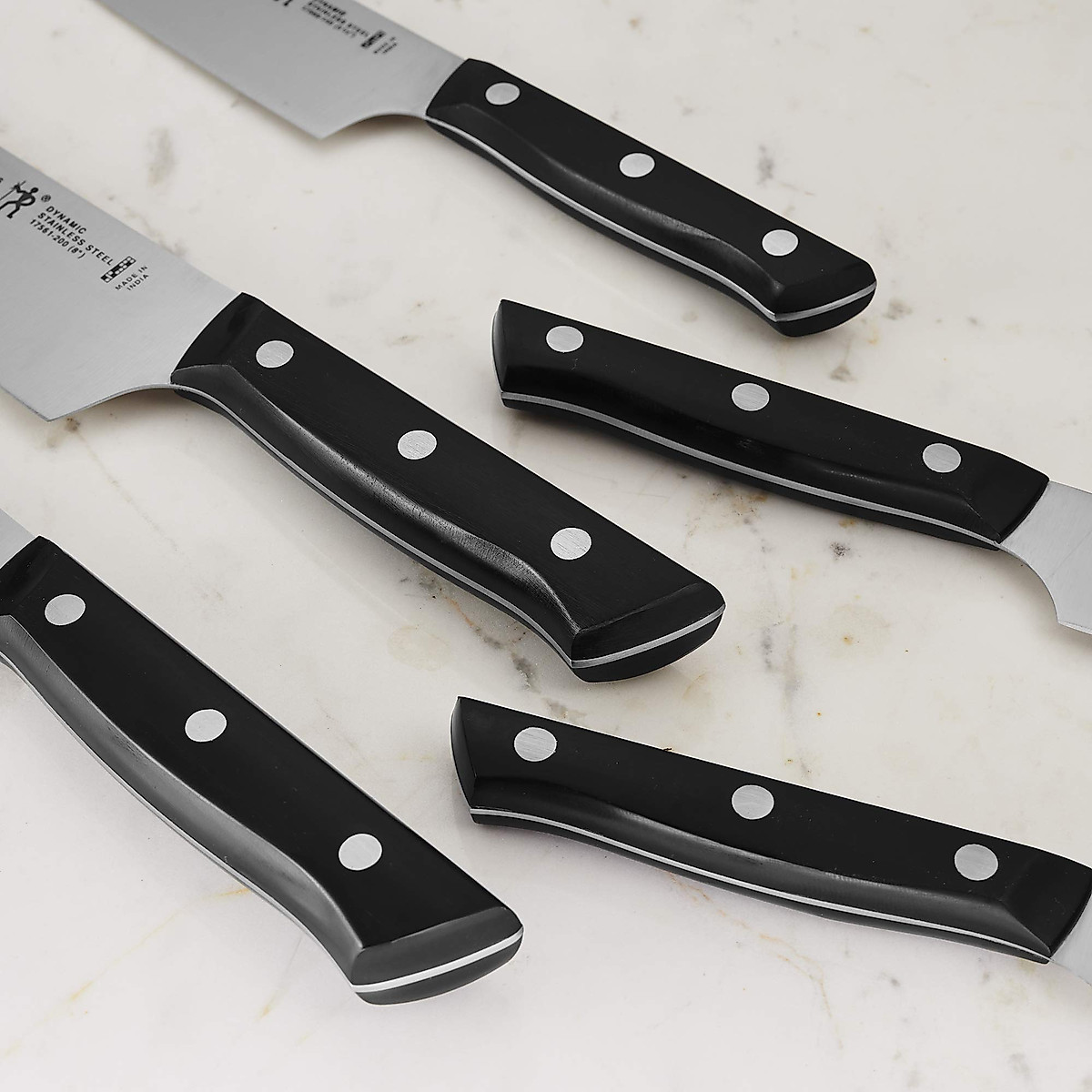 HENCKELS Dynamic Razor-Sharp 5-Piece Kitchen Knife Set, Chef Knife, Bread Knife, German Engineered Informed by 100+ Years of Mastery