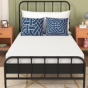BLKMTY Twin Mattress 5 Inch Mattress Memory Foam Mattress Medium-Firm Mattress Breathable Bed Mattress for Pressure Relief Gel Mattress in Box CertiPUR-Us Certified Mattress, White