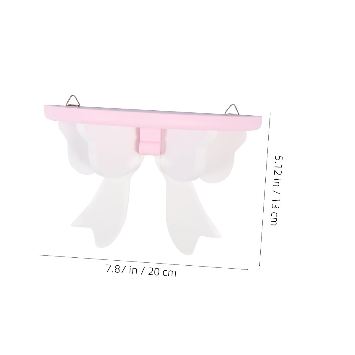 TOVINANNA Wood Floating Shelf, Cute Wooden Bow Tie Rack for Wall, 7.9" Folating Storage Shelves Kawaii Princess Room Decor for Bedroom, Office