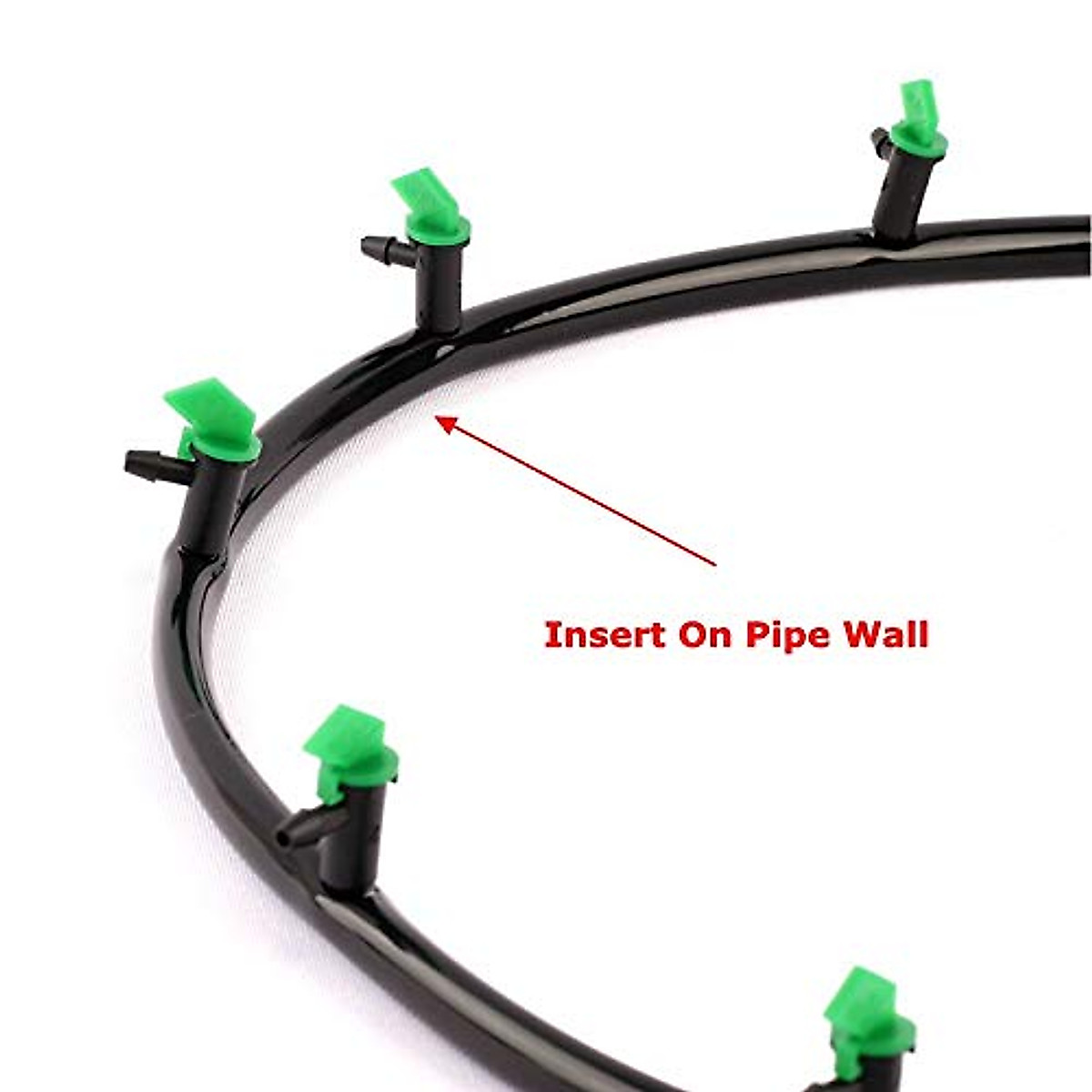 Lxcom Lighting 100 Pack 4 GPH Flag Drip Emitter Drip Emitters 16L/H Emitter Sprinkler Drippers System Parts Connect 4mm/7mm Hose for Lawn Vegetables Garden (Green)