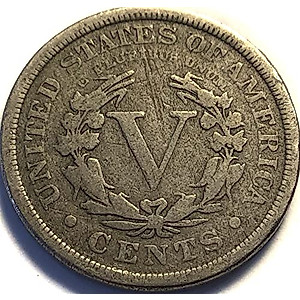 1906 P Liberty Head V 5 Cents Nickel Seller Very Good