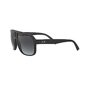 A|X ARMANI EXCHANGE Men's AX4104S Rectangular Sunglasses, Black/Grey Gradient, 61 mm