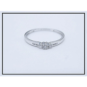 Dazzlingrock Collection 0.13 Carat (ctw) Round White Diamond Ladies Bridal Promise 3 Stone Engagement Ring, 10K White Gold, Size 7