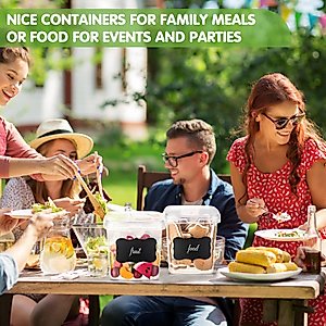 Jinei 50 Pcs 16 oz Plastic Deli Containers with Lids Clear Square Food Storage Containers Stackable Airtight Square Container with Lids with 9 Labels and Marker for Kitchen Storage Meal Take out
