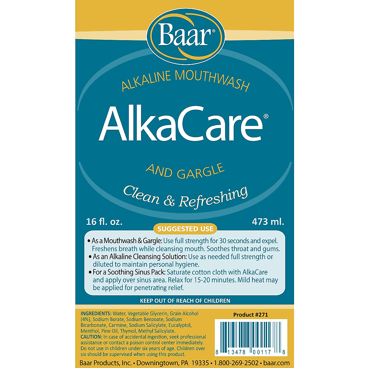 AlkaCare Mouthwash & Gargle, 16 Oz.