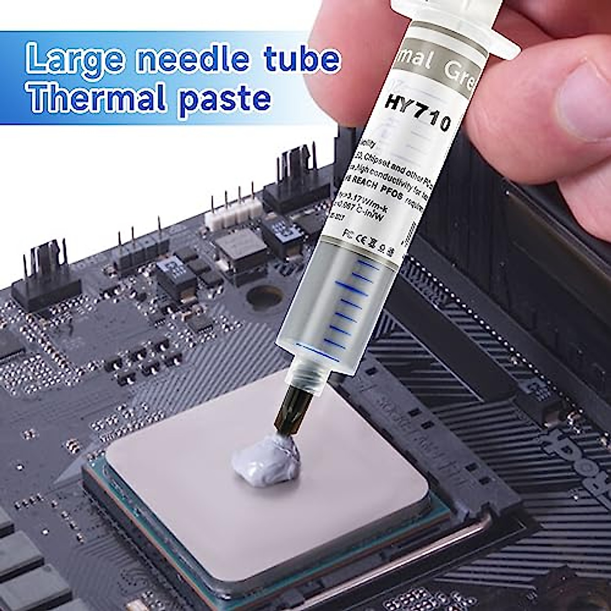 0.7oz / 20g HY710 3.17 W/MK Thermal Paste Tube Kit, High-Performance Thermal Compound Paste Silver Silicone Grease Heatsink for CPU, Processor, Computer, PS4, All Cooler Master