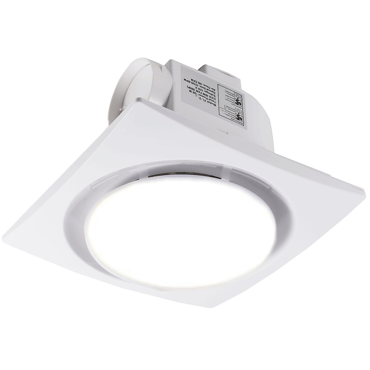 MEOZRI Bathroom Exhaust Fan with LED Light Ceiling Mount Ventilation Fan 110 CFM 1.0 Sones 4 Inch Duct Quiet Bathroom Vent Fan with Light Combo 5000K for Home Bath Office Hotel White (8Inches-Round)