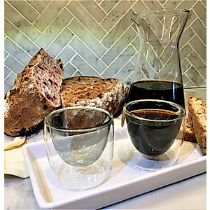 Birchland Espresso Cups Set of 4, Double Wall Espresso Glass Set of 4, Insulated Shot Glass, Espresso Shot Cups, Insulated Espresso Mugs, 2.7 OZ. (Sea Blue)