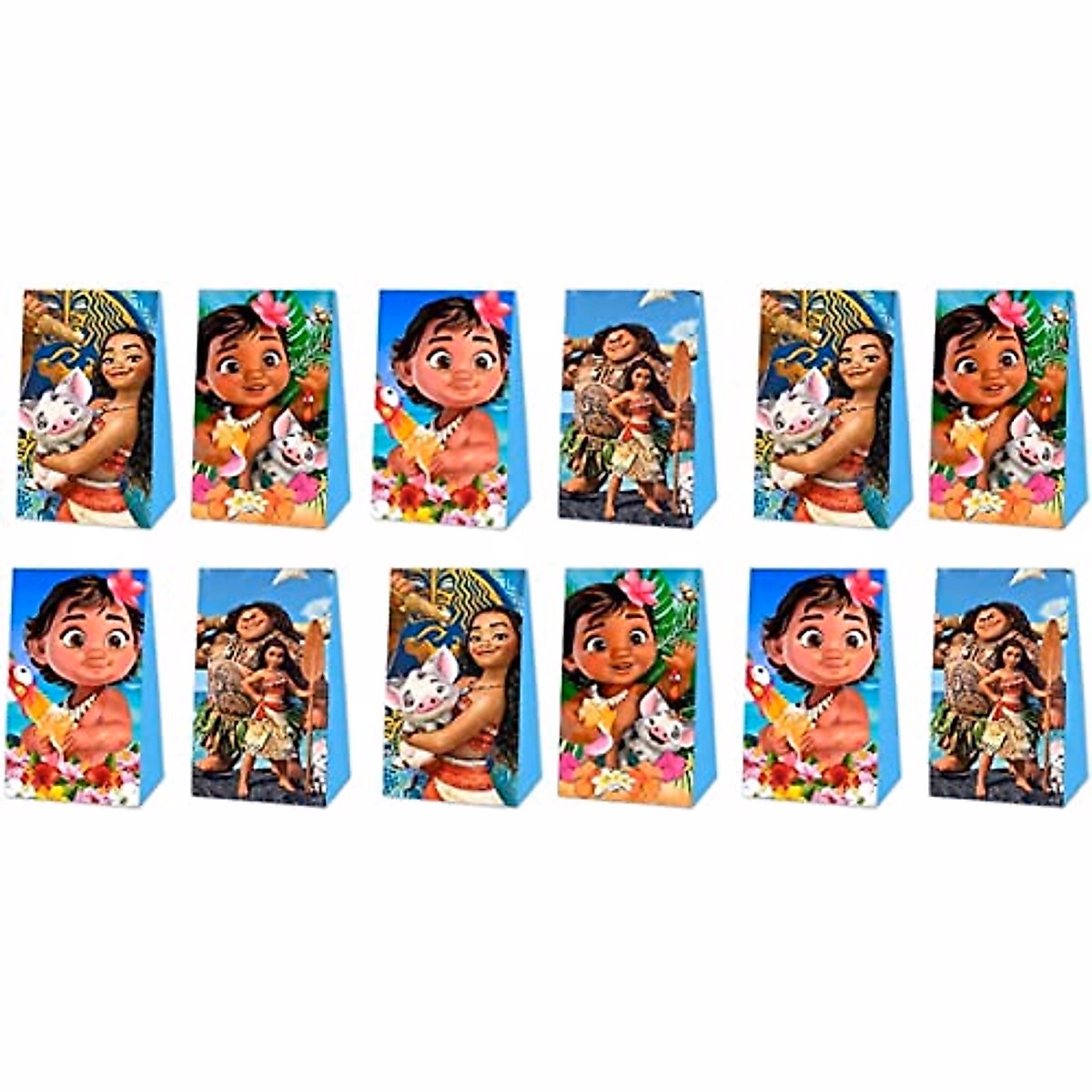 OU GUAN Moana Party Gift Bags Candy Bags Moana Party Supplies Moana Birthday Party Decoration (Pack of 18)