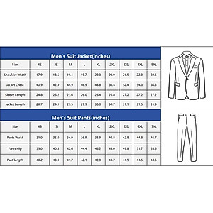 Men's Suits Slim Fit 2 Piece Black Suits Tux Regular Fit for Men Wedding Suit Prom Homecoming Outfits Dress Blazer Pants Set Size M