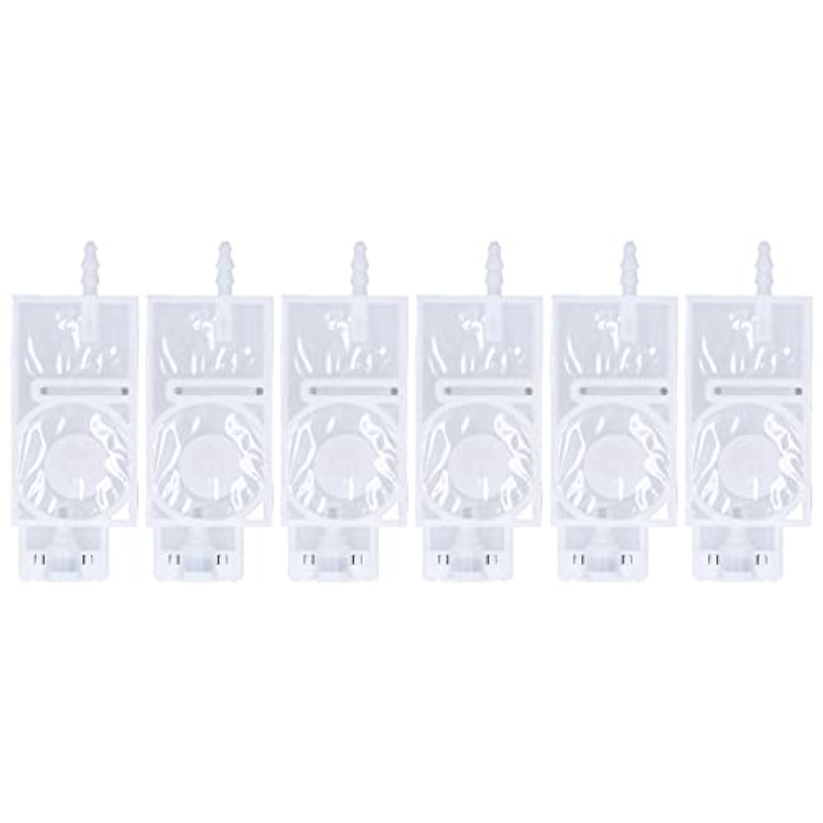 Estink Ink Damper, 6Pcs in Line Interface UV Printer Ink Damper Solvent Inkjet Head Rectangular PP Damper Replacement for XP600 Printer for 4mm x 3mm Ink Tube(White)