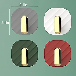 Jearytop Large Multi-Function Hook Utility Paper Towel Holder Wall Mount Adhesive Utility Hooks Seamless Kitchen Bathroom Organizer Hook for Hanging Coat Key Shoes Towels ups Hook Paper Holder 8pcs