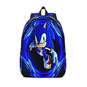 Pettidol Cartoon Soniccs Backpack Canvas Backpack Game Book Bag Man Travel Backpack Birthday Gift Work Bag