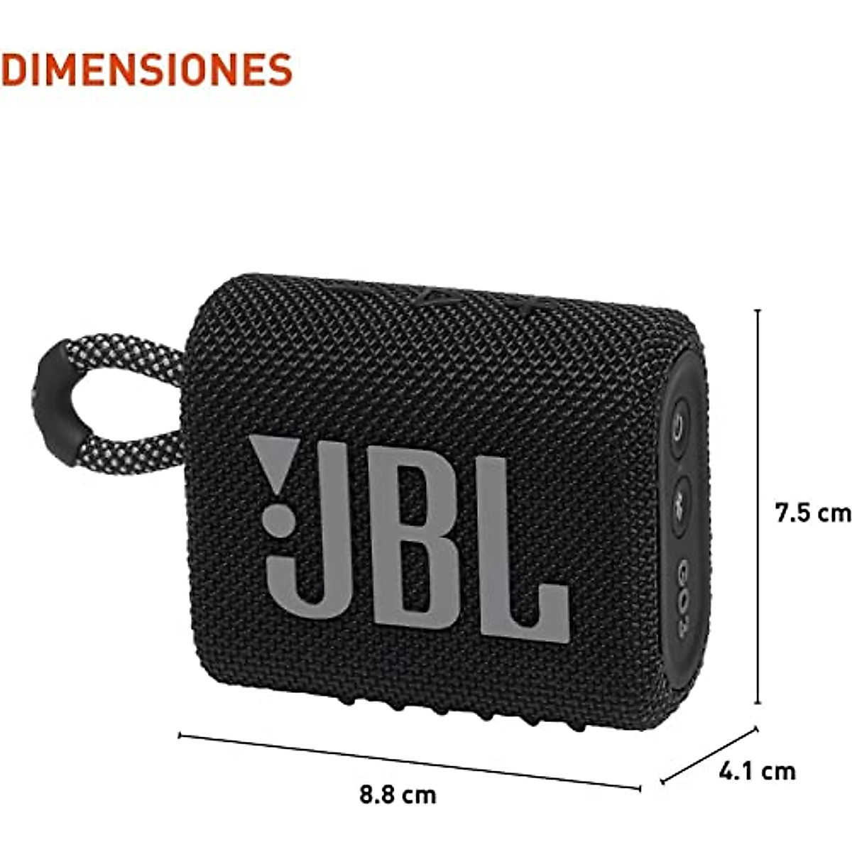 Boomph On-The-Go Kit: JBL Go 3 Portable Bluetooth Wireless Speaker, IP67 Waterproof and Dustproof Built-in Battery - Black