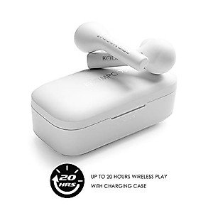 BoomPods Bassline True Wireless Earbuds - Bluetooth in-Ear Headphones, Water/Sweat Resistant, Compact Travel Charging Case, Instant Connection, TWS (White)