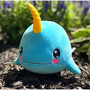 Bleacher Creatures Kuricha 6" Narwhal Sitting Plush - Soft Chibi Inspired Toy