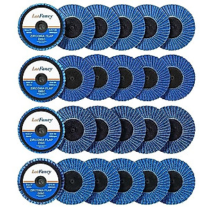 LotFancy 3 Inch Flap Disc, 24PCS 40 60 80 120 Grit Assorted Grinding Wheels, Roll Lock Sanding Disc, High Density Zirconia Grinding Disc, Flat Type 27