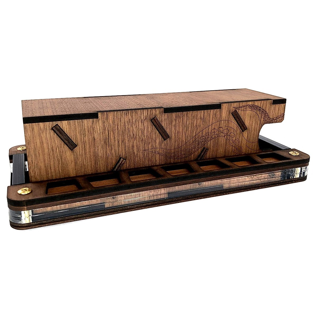 C4Labs Deluxe Walnut Dice Tray and Walnut Cthulhu Dice Tower Bundle