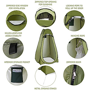 Lixada Outdoor 6FT Quick Set Up Privacy Tent Pop-up Tent, Toilet, Camp Shower, Portable Changing Room for Camping Shower Biking Toilet Beach