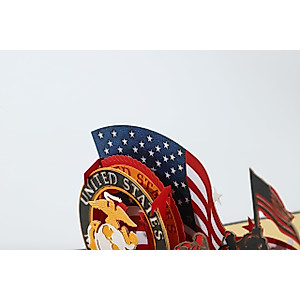 AIT PAPAER ART Pop Up Greeting Card with Envelope for Soldiers Retired Commemorative Card Patriotic Army Greeting Cards Thank You Card Soldier Retirement Card Independence Day Card, Graduation Card,