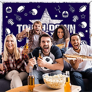 Qyeahkj Football Helmet Stars Backdrop, Blue, 71 x 43 inches, Cloth, for Sports Events Theme Parties