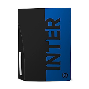 Head Case Designs Officially Licensed Inter Milan Blue and Black Full Logo Vinyl Faceplate Sticker Gaming Skin Decal Cover Compatible With Sony PlayStation 5 PS5 Disc Edition Console