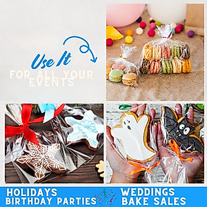 200 Pcs 6x9 Clear Flat Cello/Cellophane Treat Bags for Gift Wrapping, Thick OPP Plastic Bags for Wedding Cookie Birthday Cake Pops Gift Candy Buffet Supplies