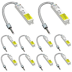 20W LED Emergency Light Driver 100-247V AC, 175V DC Rechargeable Emergency Driver Backup Battery, Emergency Time 90 Min Power Suply for Panel Light, Linear Light, UL Listed, 5-Year Warranty (10Pack)