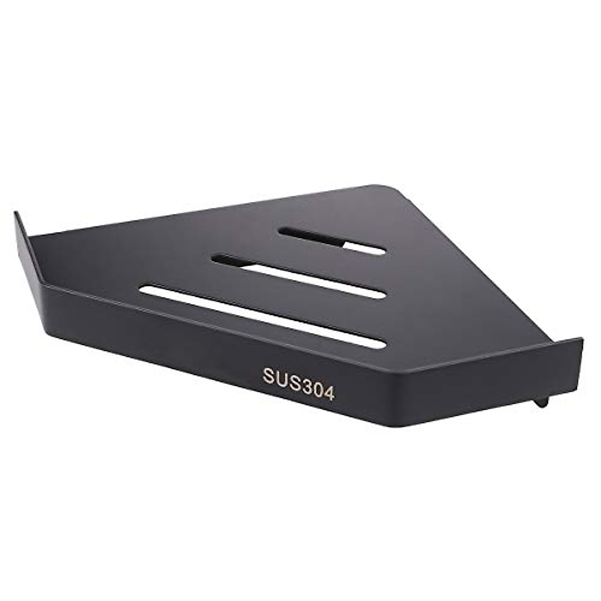 Hemoton Metal Shelves Bathroom Corner Shelf Stainless Steel Wall Mounted Shower Caddy Shelf Organizer Punch Free Kitchen Storage Shelf for Bathroom Washroom Kitchen Black Black Corner Shelf