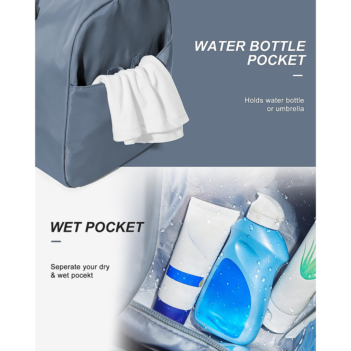 Gym Bag Womens Mens with Shoes Compartment and Wet Pocket Travel Duffel Bags for Women for Plane Sport Gym Tote Bag with Toiletry Bags Waterproof Weekend Overnight Carry on Bag Hospital Holdalls