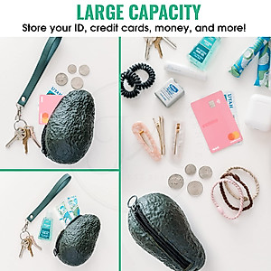 Avocado Coin Purse For Women/Avocado Gifts Wallet Purse Coin Pouch /Vegan Gifts or Keto Gifts Keychain /Novelty Purse Pouch Wristlet Wallets for Women/Avocado Stuff or Avocado Wallet Wristlet
